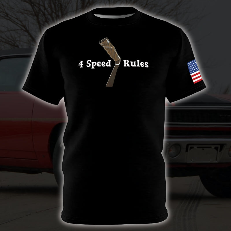 4-Speed Lover Muscle Car T-Shirt – Vintage Car Merch